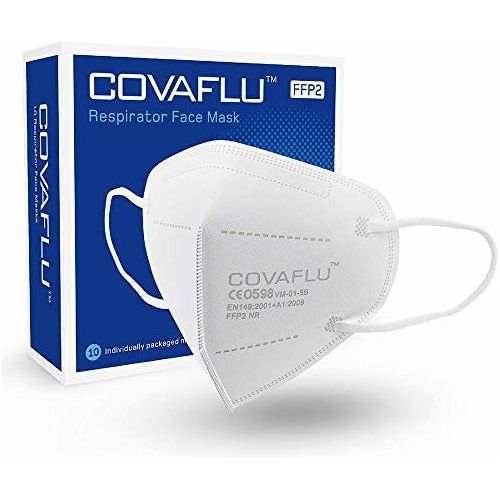 Covaflu FFP2 Mask Pack Of 10 Disposable Face Masks Comfortable Fit