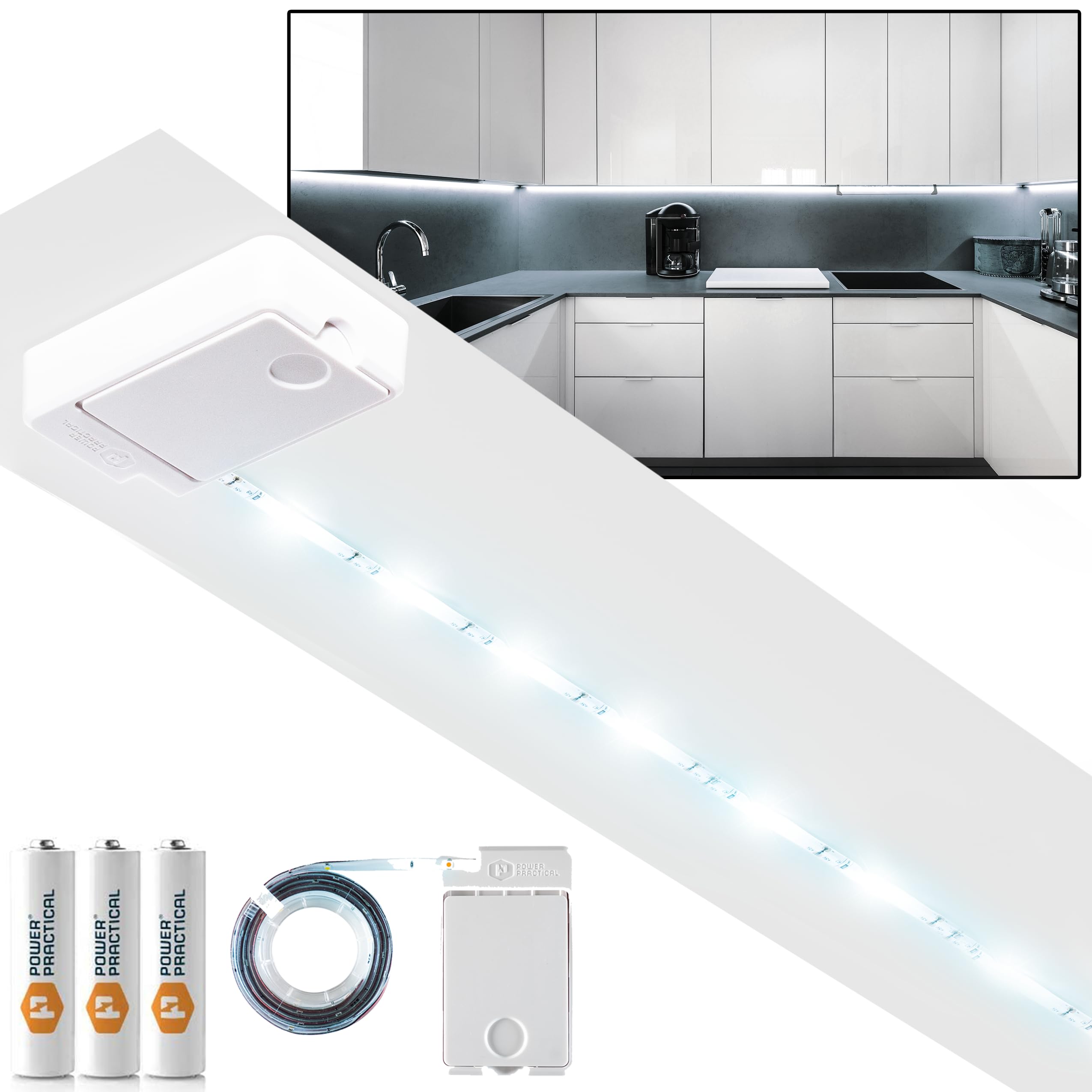 Luminoodle Click - 36 In. Battery Powered LED Tap Light For Closet, Pantr