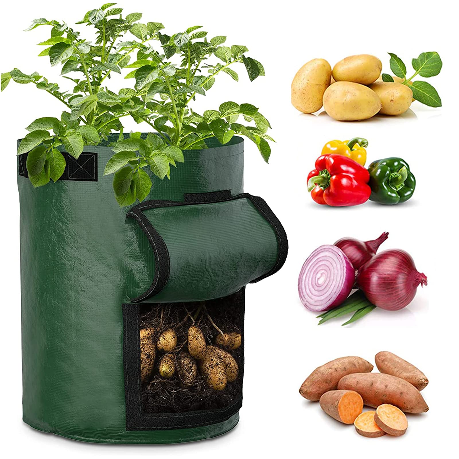 AIBAOBAO 10 Gallon Potato Planting Bag, 38L Environmental Compost Bag Gar