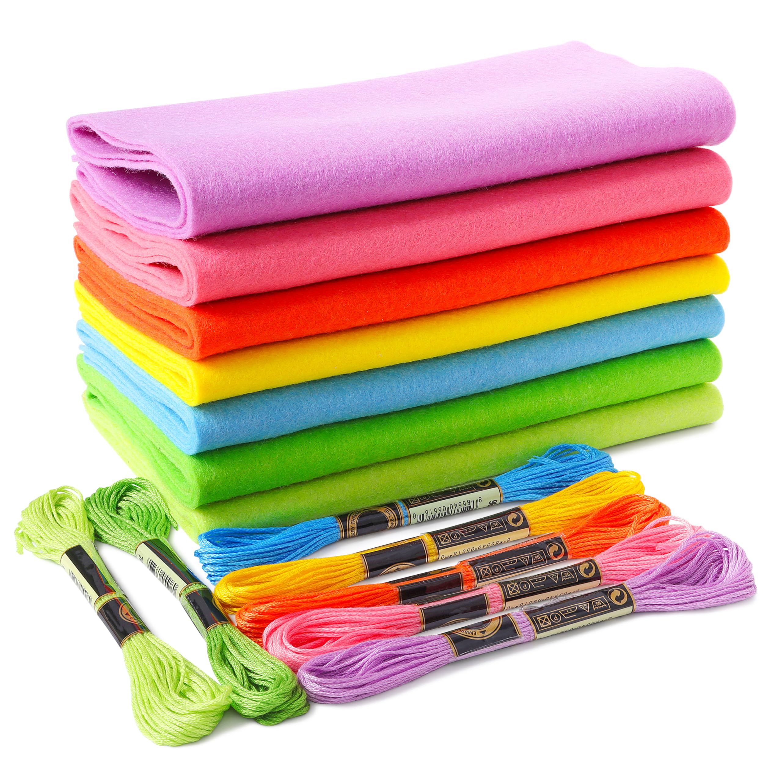 ZAIONE Soft Felt Fabric Sheets: 7Pcs 20x90cm Bright Color Assorted Felt S