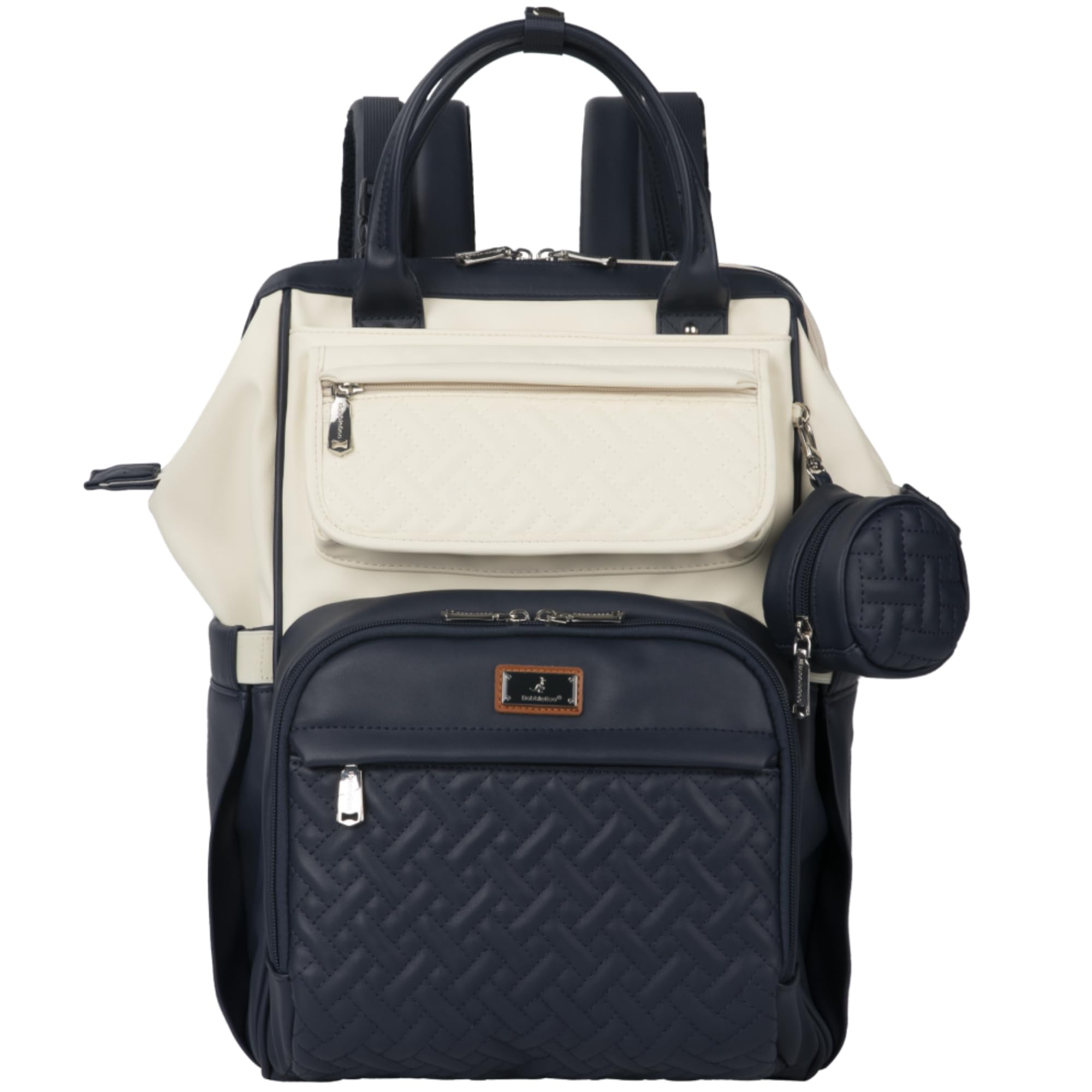 Vegan Leather Changing Bag Backpack With Changing Pad & Stroller Straps,