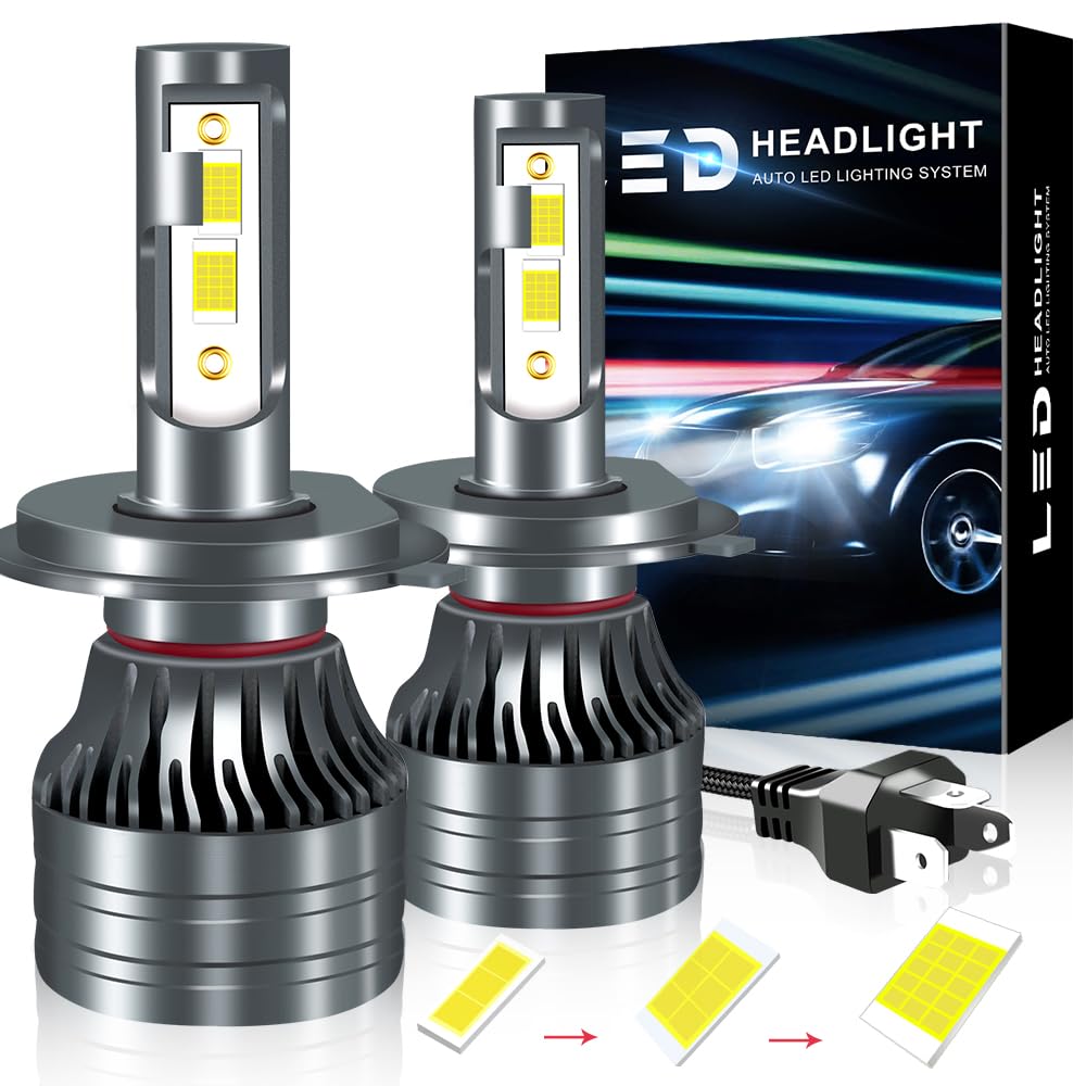 H11 LED Headlight Bulb, 6000K Cool White, 18000LM, 600% Brighter, Halogen